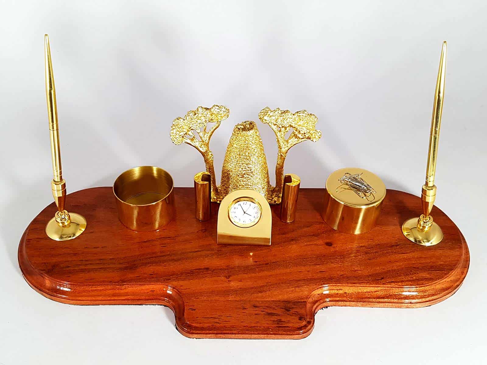 Large Desk Set With Two Pens, Motif, Magnetic Pin Holders, Card Holder ...